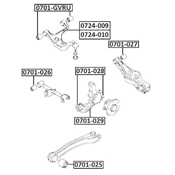 ASVA 0701026 (4633165J00 / 4633165J01) сайлентблок рычага подвески задн. Suzuki (Сузуки) grand Vitara (Витара)