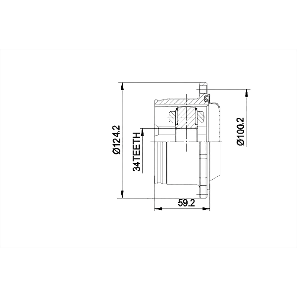 PATRON PCV5006 (1H0407417 / 1H0407418 / 1J0407417G) шрус внутр к-кт [b:34, d:124.2, 8мм под болт] VW: Passat (Пассат) в4 /