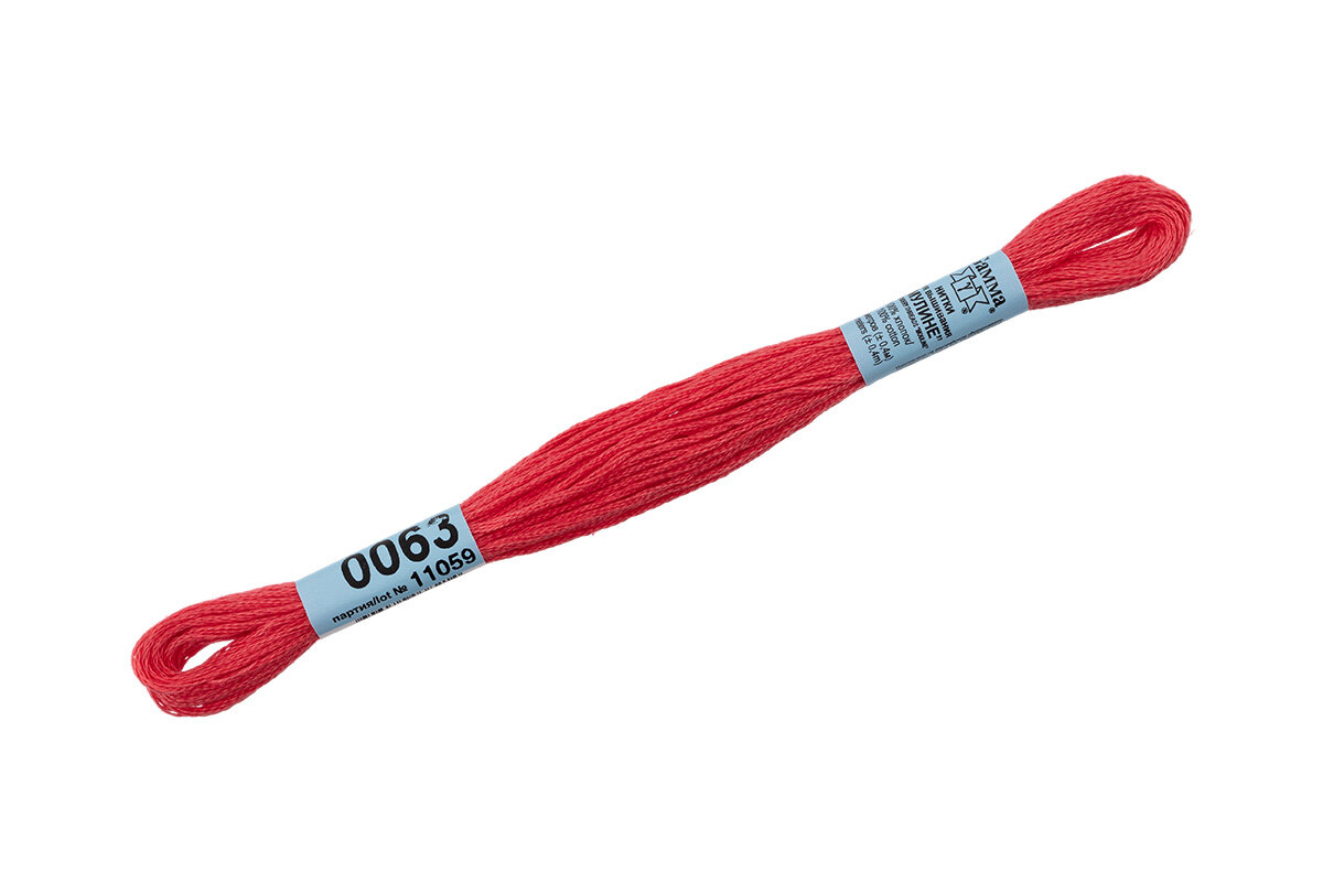 Мулине GAMMA нитки для вышивания 8м. 0063 светло-красный, 1 штука.