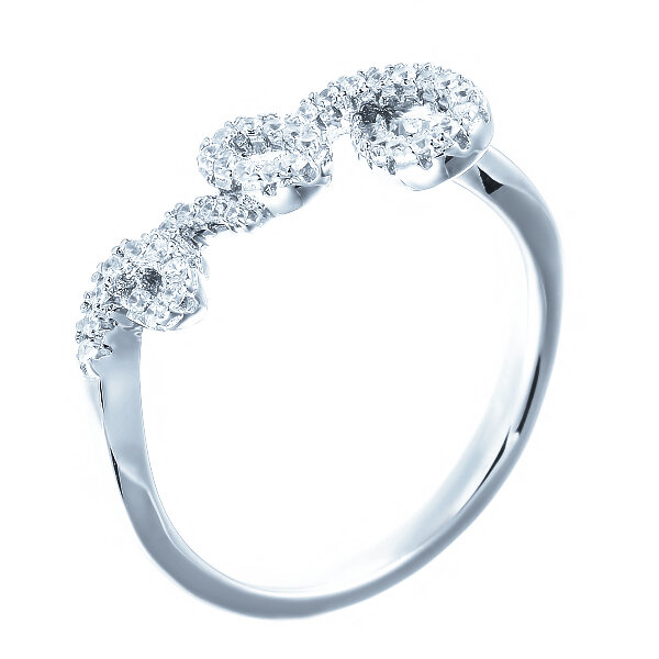 Кольцо, серебро, 925 проба, фианит