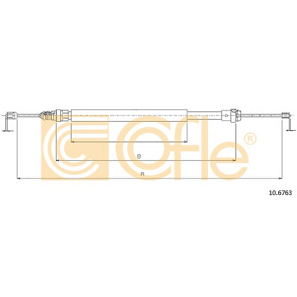 COFLE 92.10.6763 трос стояночного тормоза лев задн Renault (Рено) safrane all (с abs) 92-