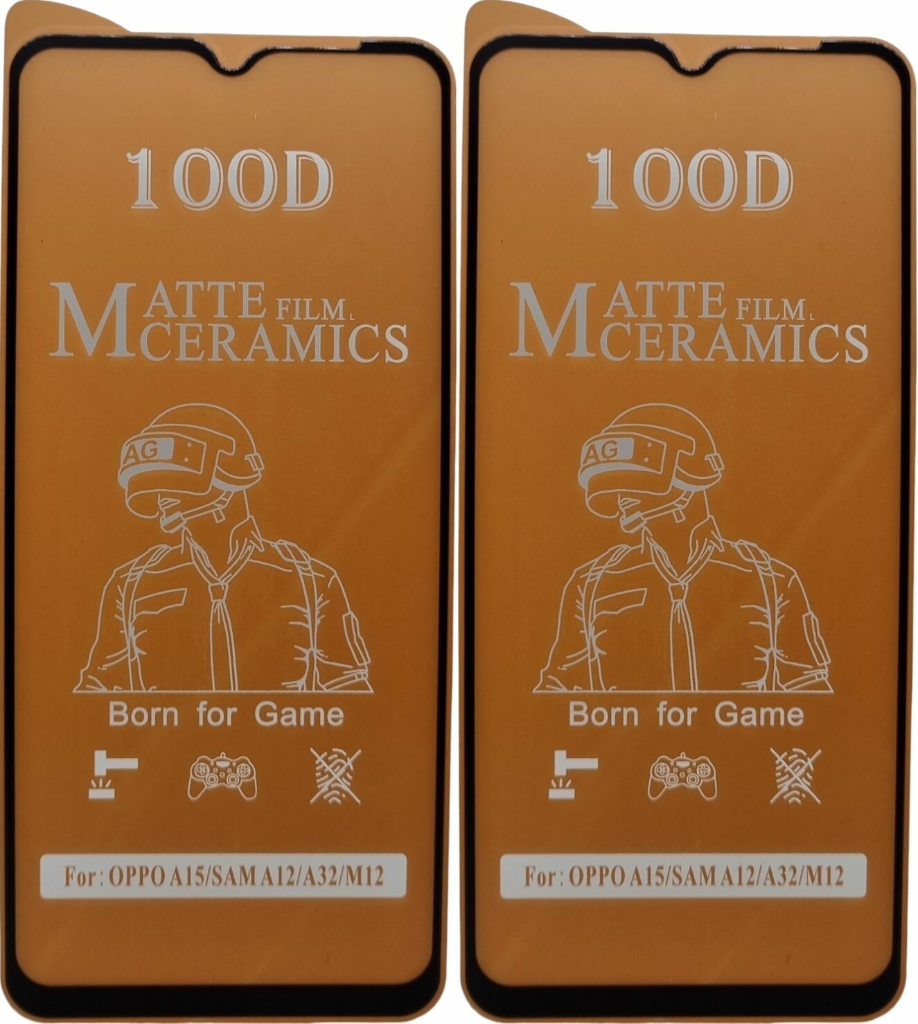 Керамическое матовое защитное стекло (Керамическая Плёнка) (2 шт.) для телефона SAMSUNG GALAXY A02 / A03 / A04 A02s A03s A04s A04e, A12 M12, A03 Core, M02 M02s, на весь экран, черная рамка