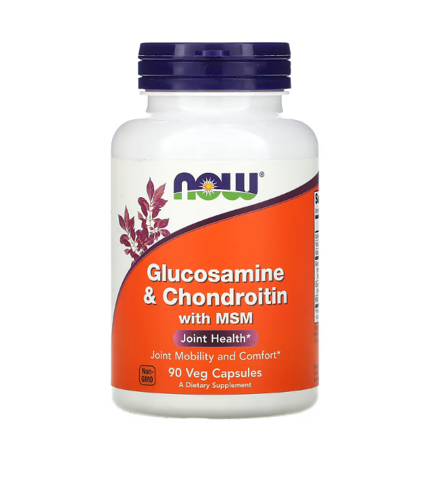 Препарат для укрепления связок и суставов NOW Glucosamine & Chondroitin with MSM, 90 шт.