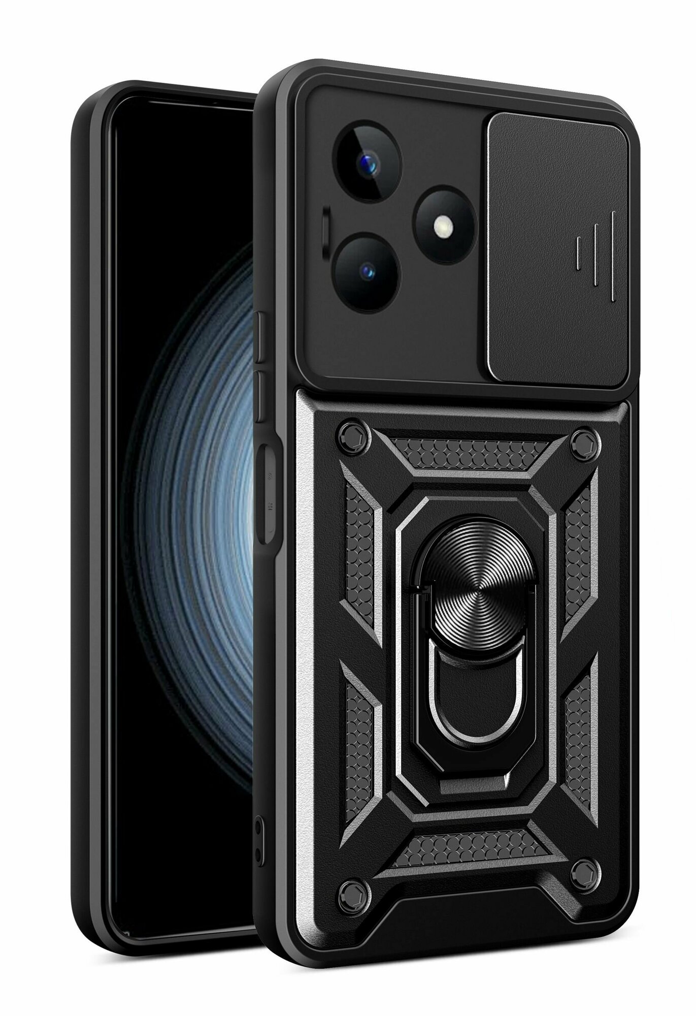 Чехол противоударный для Realme C51 и Realme C53 и Realme Note 50 / Реалми С51 и Реалми С53 и Реалми Нот 50 с защитой камеры armors (Черный)