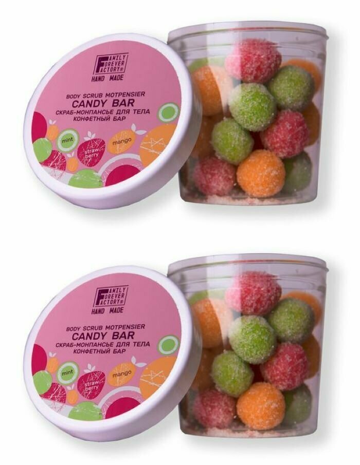 Family Forever Скраб-монпансье для тела Конфетный бар Factory, 300 гр, 2 шт