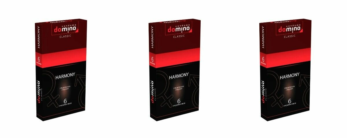 Domino Презервативы "Classic Harmony", 3 упаковки по 6 штук