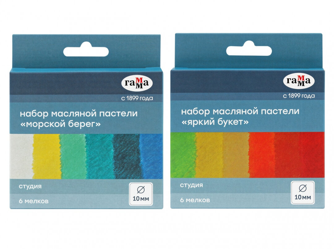 Гамма Набор масляной пастели "Студия", "Морской берег" и "Яркий букет", 12 шт.