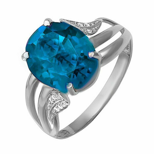 Кольцо, серебро, 925 проба, родирование, фианит