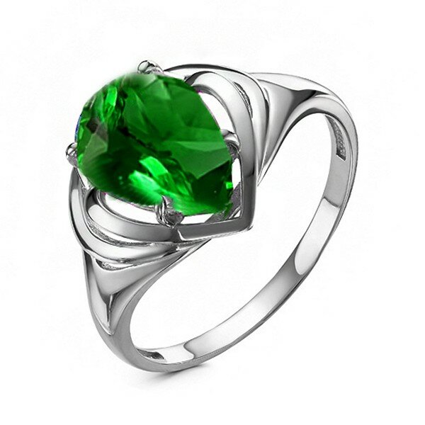 Кольцо, серебро, 925 проба, родирование, кристалл