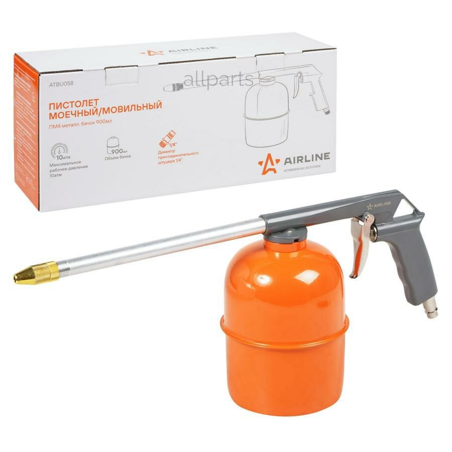 AIRLINE ATBU058 Пистолет моечный/мовильный ПМ4 металл. бачок 900мл