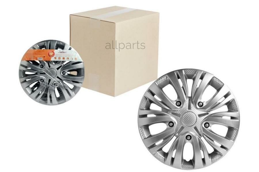 AIRLINE AWCC-15-01 Колпаки колесные 15 Лион , серебристый, карбон, компл. 2 шт.