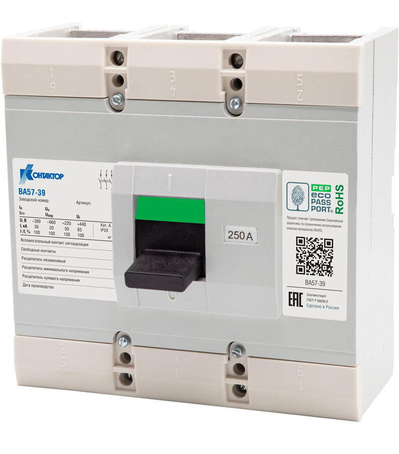 Выключатель автоматический ВА57-39-330010-630А-660/380AC-5000А | код L630-0033 | Контактор ( 1шт. )