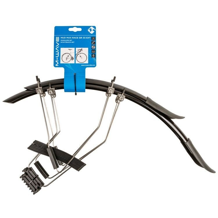 Комплект велосипедных крыльев 28" M-WAVE Mud Max Race QR 33 EXT ширина 33 мм быстросъемные