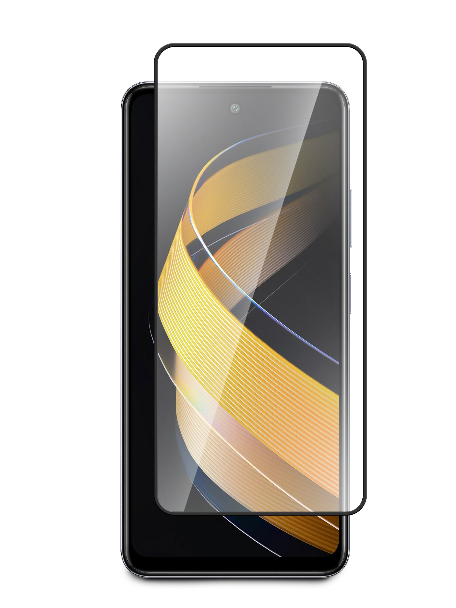 Защитное стекло для Infinix HOT 40/Infinix HOT 40 Pro (Инфиникс Хот 40/Инфиникс Хот 40 Про) на экран, черная рамка полноэкранное Full Glue, Brozo