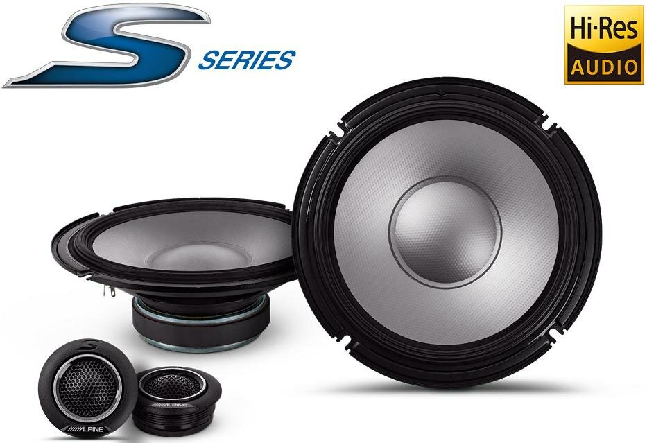 Колонки автомобильные Alpine S2-S80С, 20 см, двухкомпонентные, 2 шт.