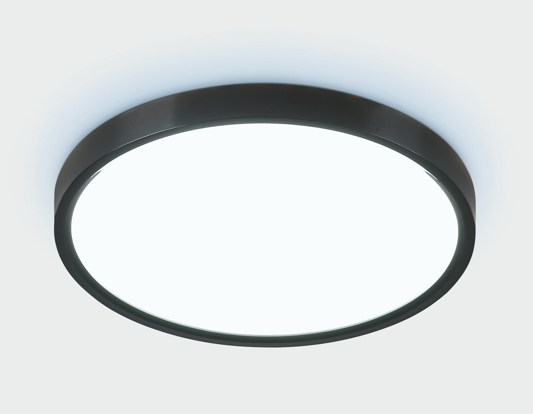 Потолочный светодиодный светильник с подсветкой IP44 24W+10W 6400+6400К D290*40 (Без ПДУ), черный, с высокой степенью пылевлагозащиты