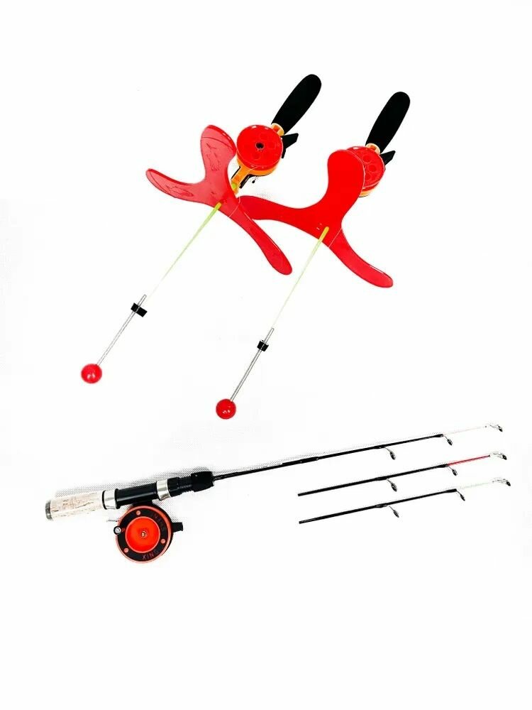 Поставушка форелевая 2 штуки с зимним спиннингом 55 см