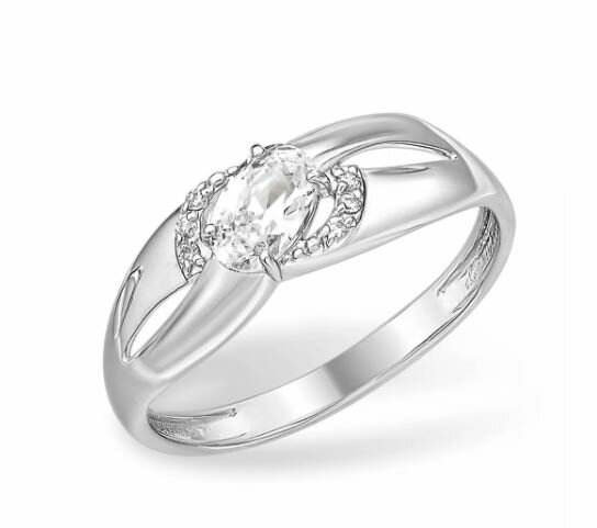 Кольцо, серебро, 925 проба, фианит