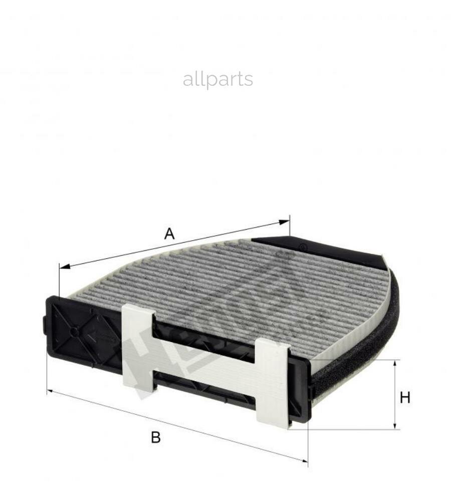 HENGST FILTER E2954LC03 Фильтр салона угольный. MERCEDES-BENZ: C-CLASS (C204/S204/W204) 07-, CLS (C218/X218) 11-, E-CLASS (A207/C207/S212/W212) 09-, GLK-CLASS (X204) 08-, SL (R231) 12-