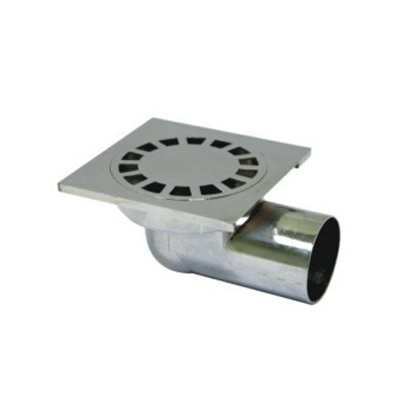 Трап сливной угловой 100х100 мм D=50мм хром