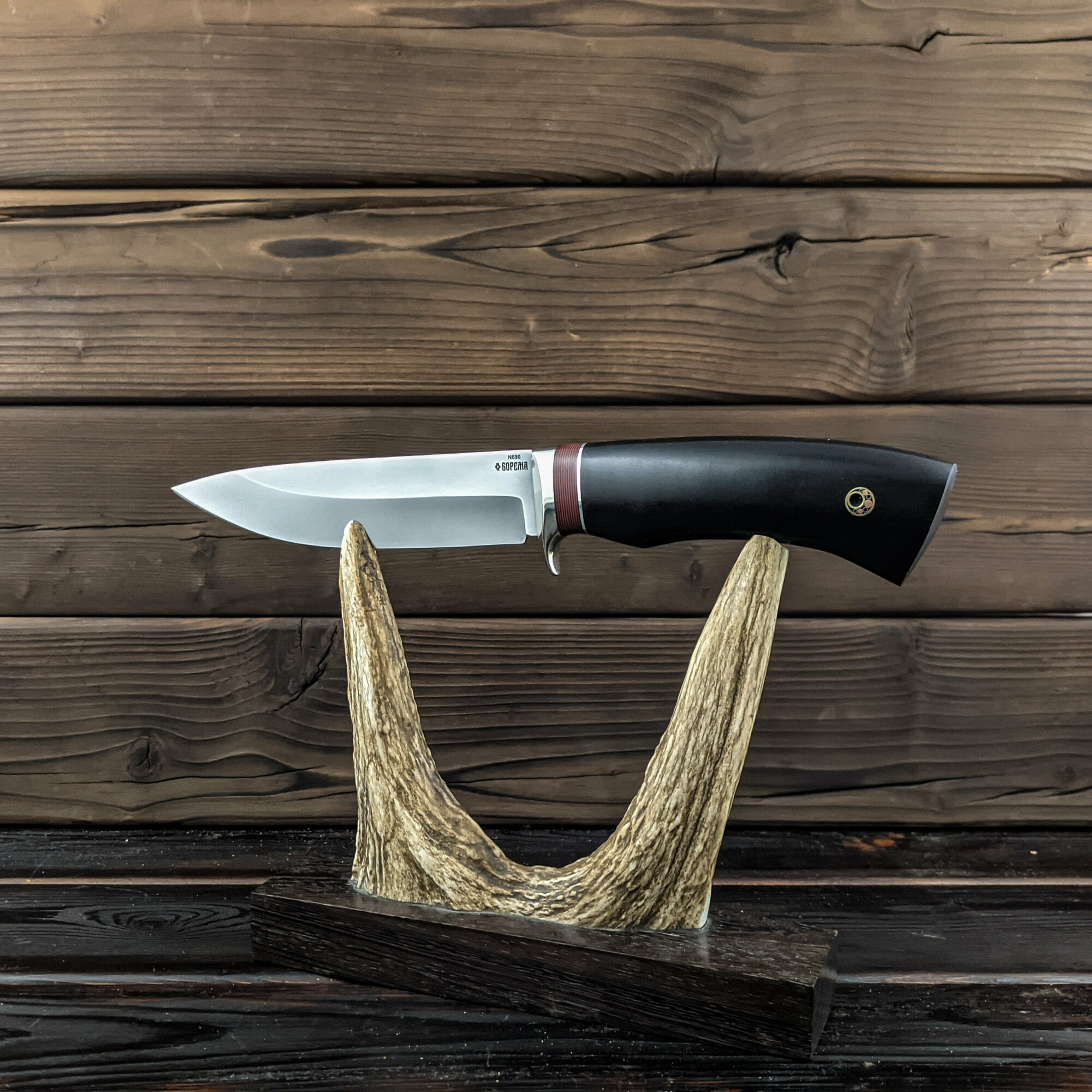 Нож фиксированный Борема "Скифский зуб", длина лезвия 14 см, кованая сталь N690, нож туристический, нож ручной работы
