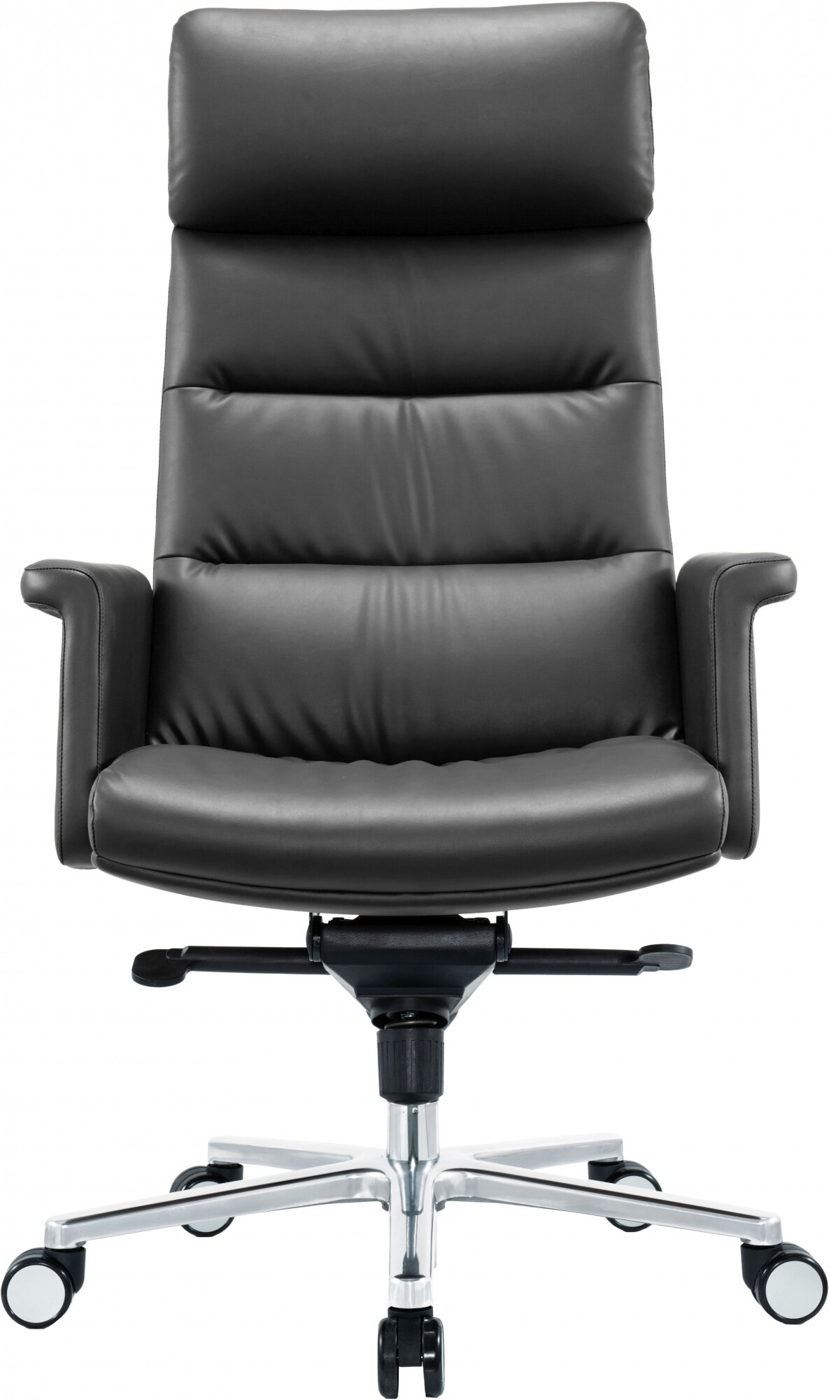 Кресло руководителя Cactus CS-LBK-AMSTERDAM, черный кожа крестовина алюминий