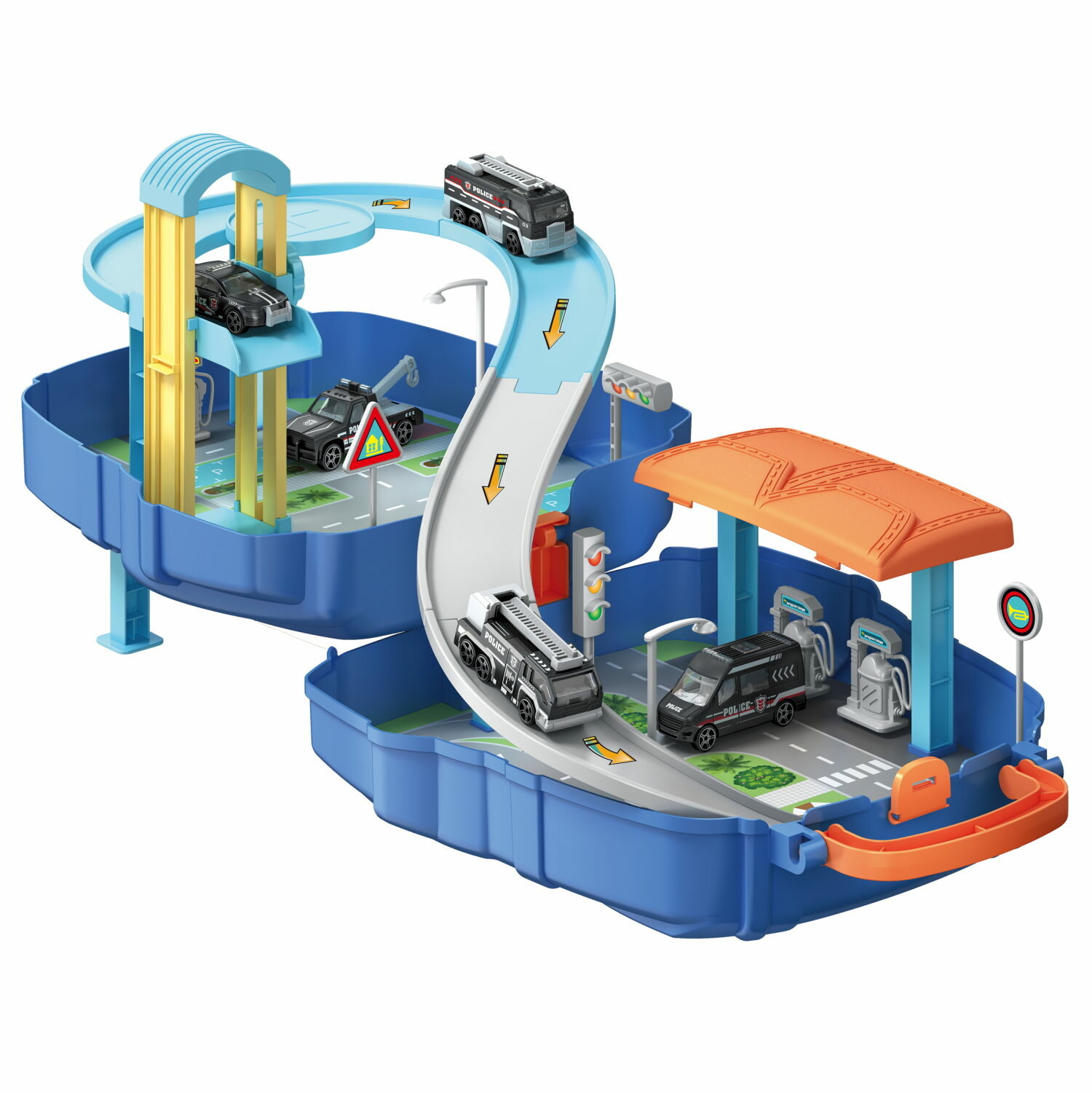 Парковка-рюкзак, Транспаркинг 1TOY, Полиция, 28*11*30 см, Т24217