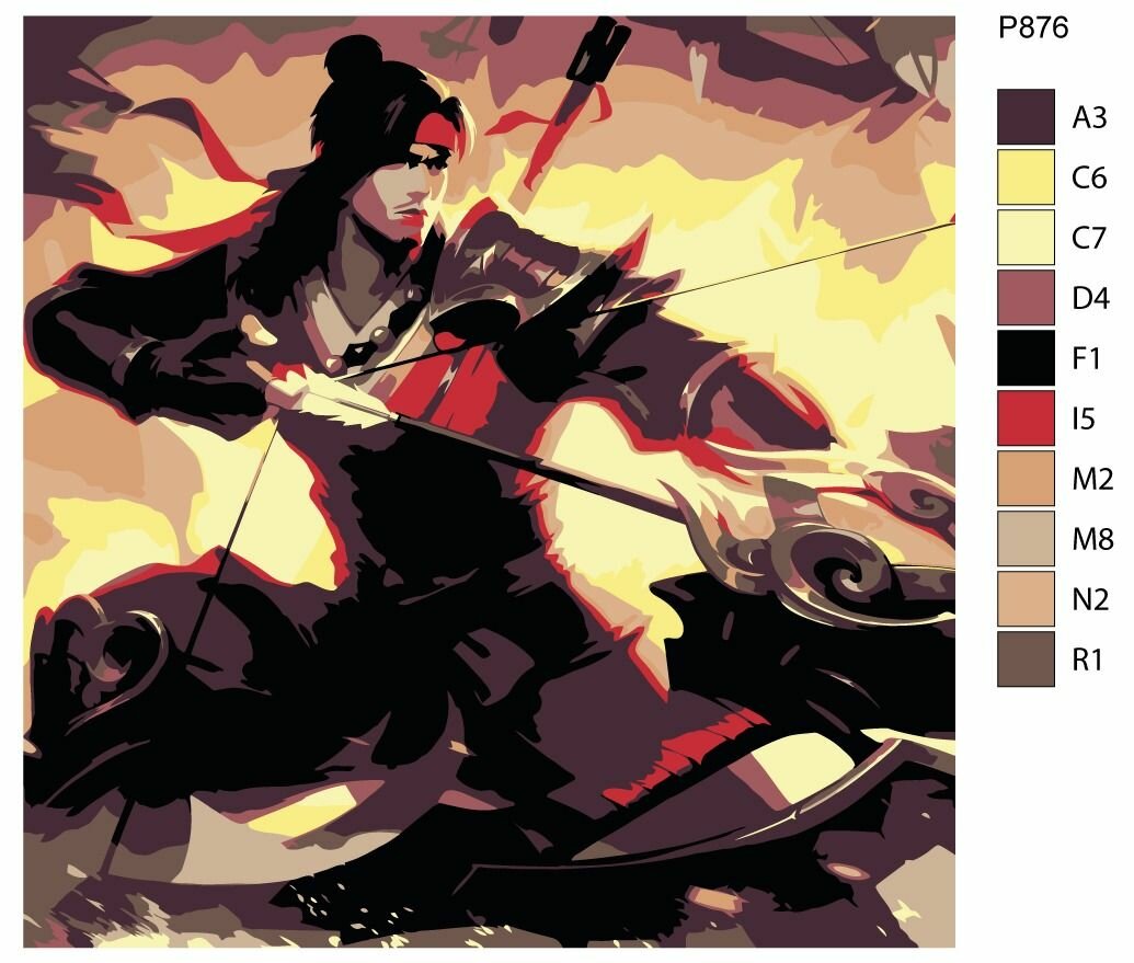 Детская картина по номерам P876 "Игра Mobile Legends. Ли Сун-Син" 30x30