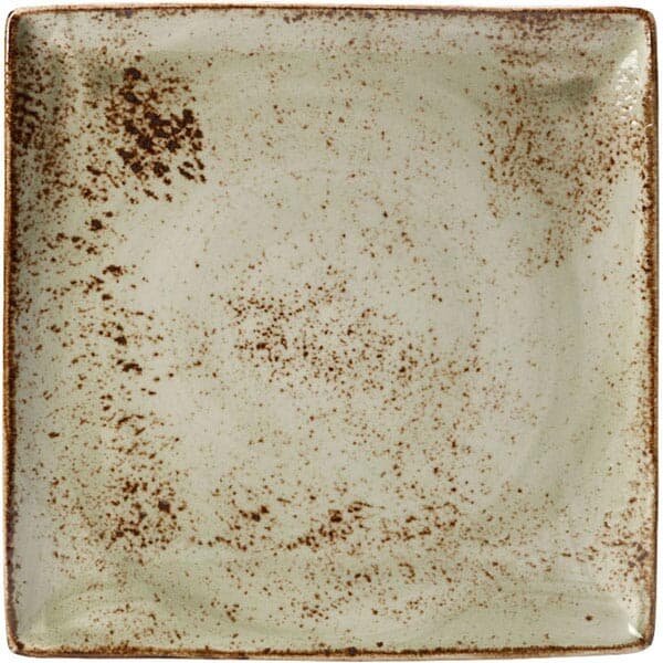 Блюдо квадратное Крафт Грин фарфор , H=18, L=270, B=270мм