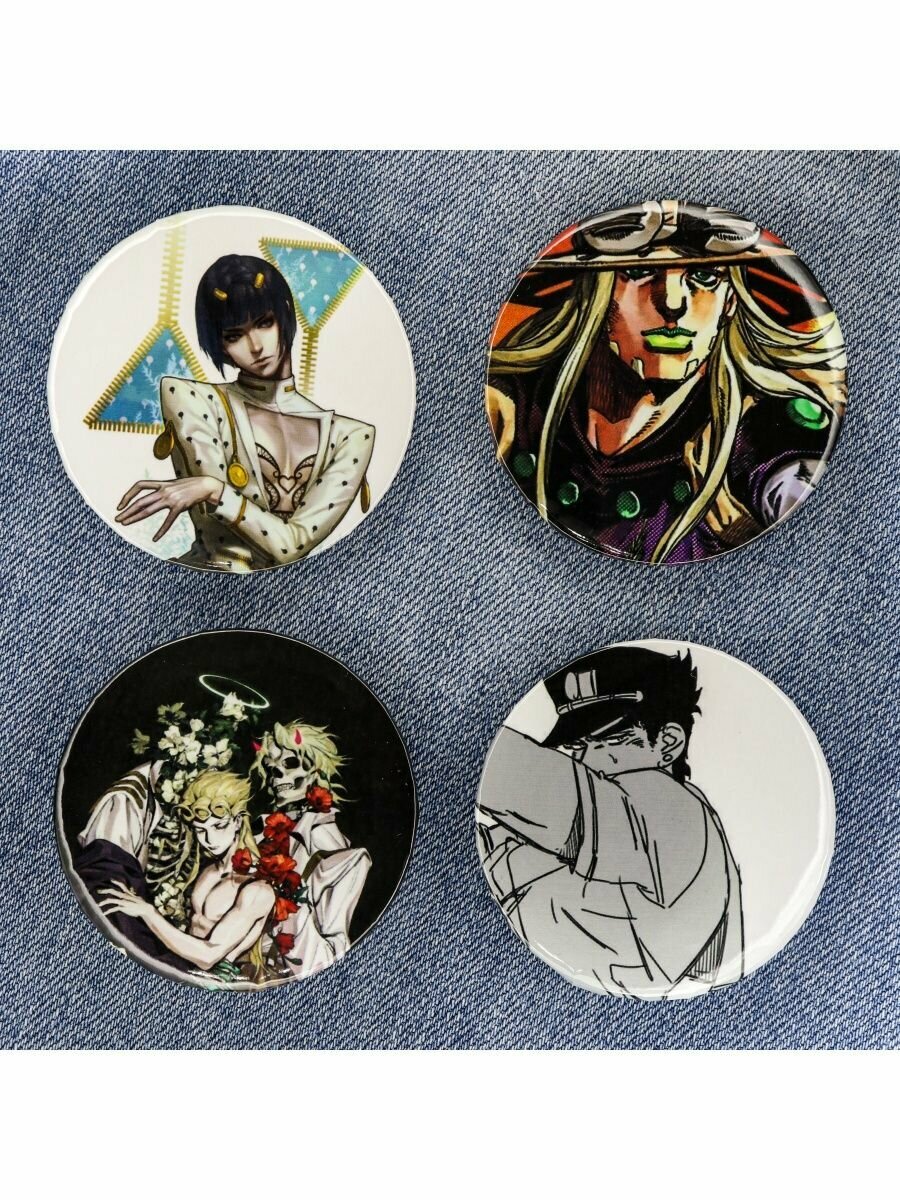 Набор значков аниме на рюкзак и одежду серии JoJo