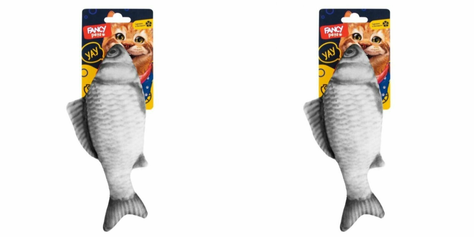 Fancy Pets, Игрушка для кошек "Рыба", 21см 2 шт
