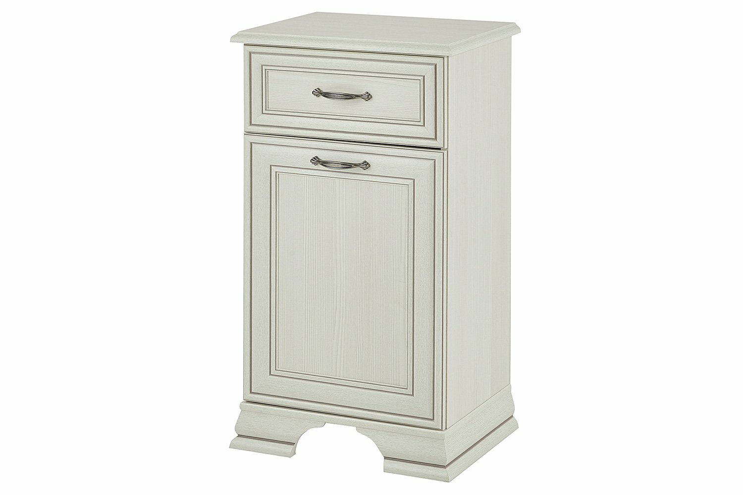 Комод напольный Hoff Tiffany, 49х90,1х37 см, для гостиной, с ящиком и дверцей, ЛДСП/МДФ, глянцевый фасад, цвет вудлайн кремовый