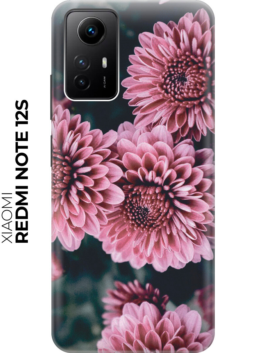 Силиконовый чехол на Xiaomi Redmi Note 12s / Сяоми Редми Ноут 12с с рисунком "Нежные розовые астры"