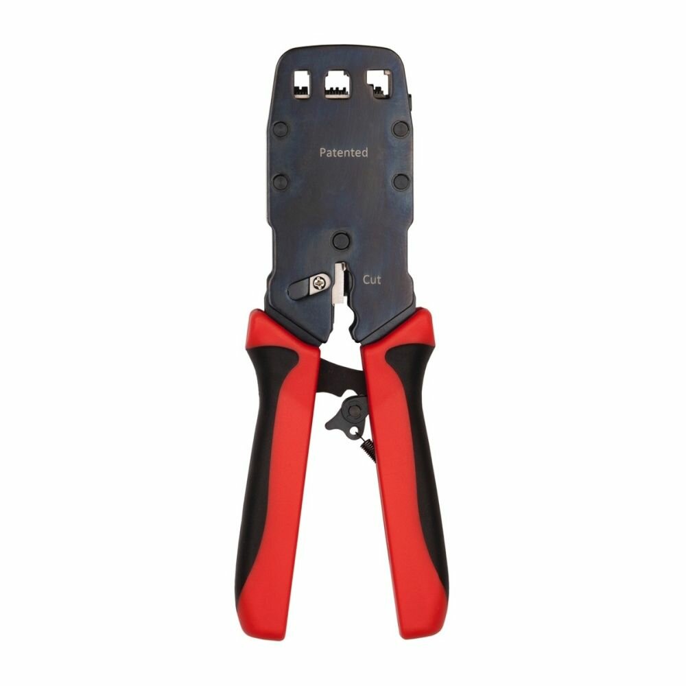 Инструмент обжимной с храповым механизмом Hyperline HT-3008AR , RJ-11 (4P4C), RJ-12(6P6C), RJ-45(8P8C),4P4C,4P2C профессиональный