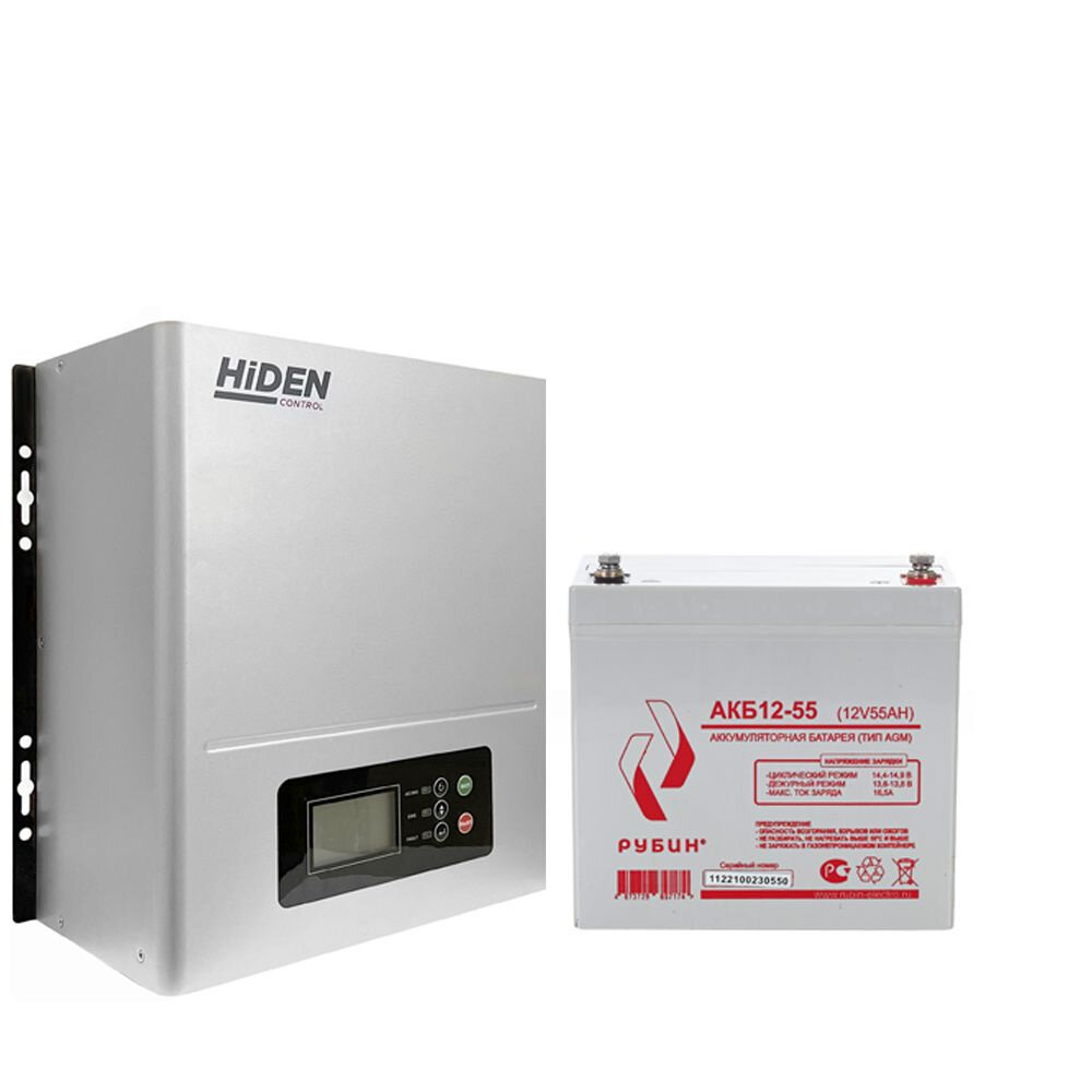 ИБП для котла | Комплект ИБП Hiden Control HPS20-1012N + АКБ Рубин 12-55