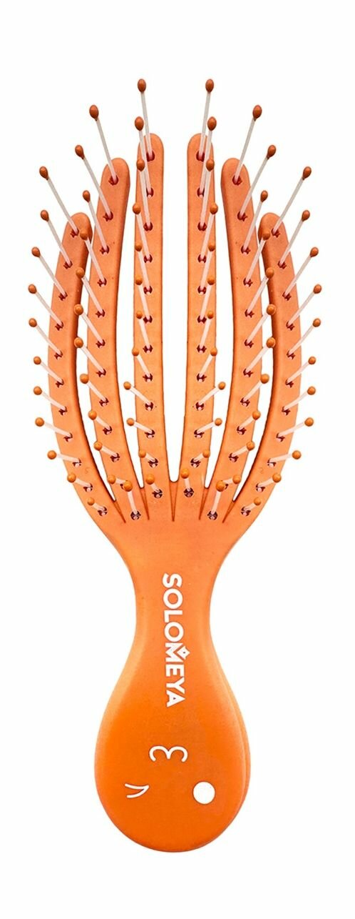 SOLOMEYA ПРОФ Расческа для сухих и влажных волос мини, ОранжевыйОсьминог