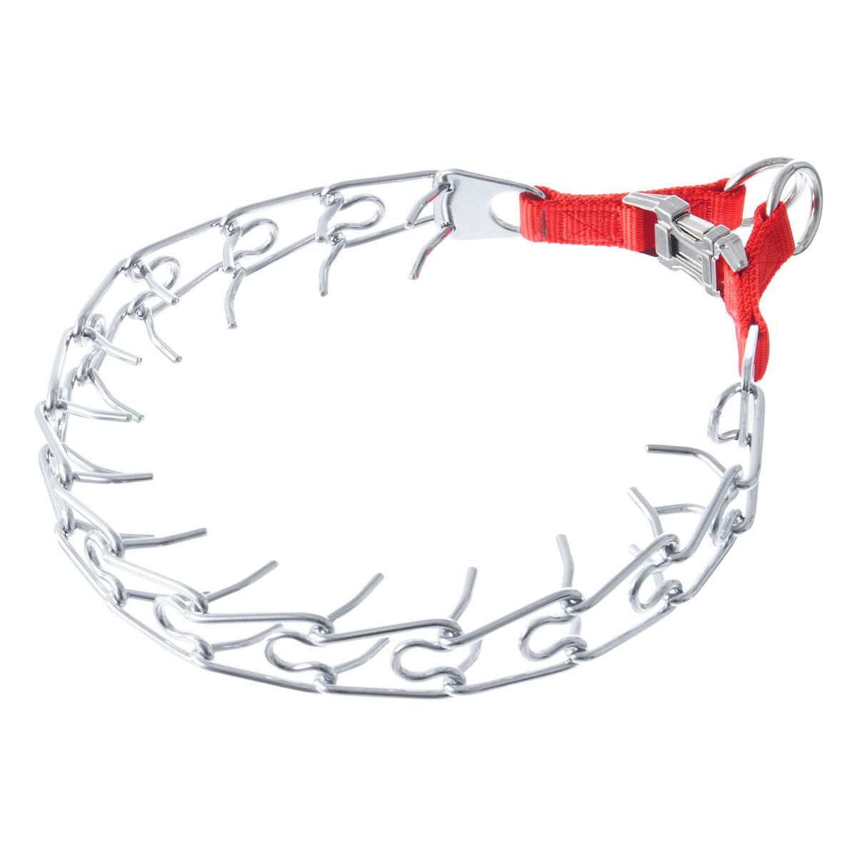 Строгий ошейник для собак средних и крупных пород, съемные звенья, обхват шеи до 75 см, диаметр звена 3,8 мм, ZooOne Red
