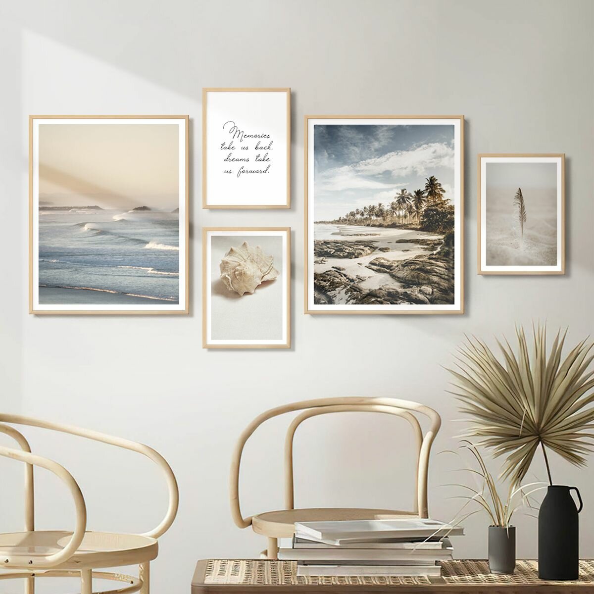 Набор постеров 5 шт "Релакс у океана" плакат для интерьера, картина на стену