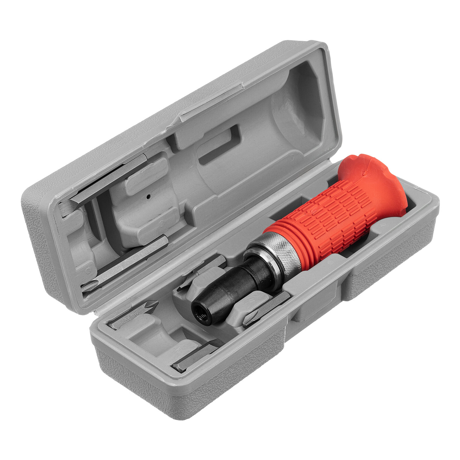 Отвертка MATRIX ударная 1/2" + 6 бит, обрезиненная ручка