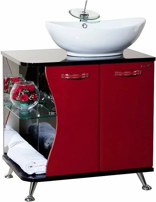 Тумба красный глянец/черный глянец 71 см Bellezza Рио 4633611241218