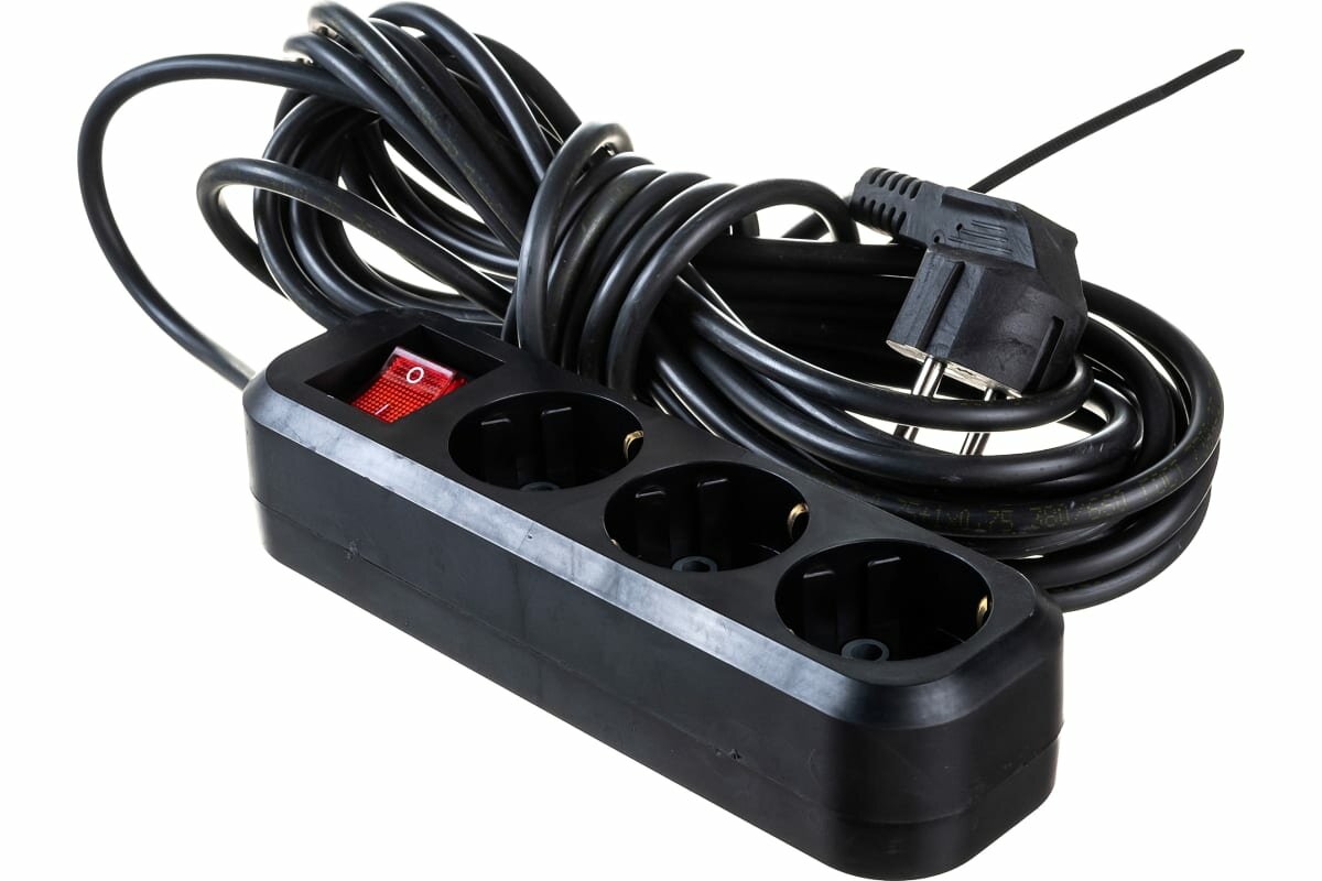 Удлинитель бытовой Атлант ПВС 3х0,75 3500Вт 3 гнезда 5 метров с выключателем