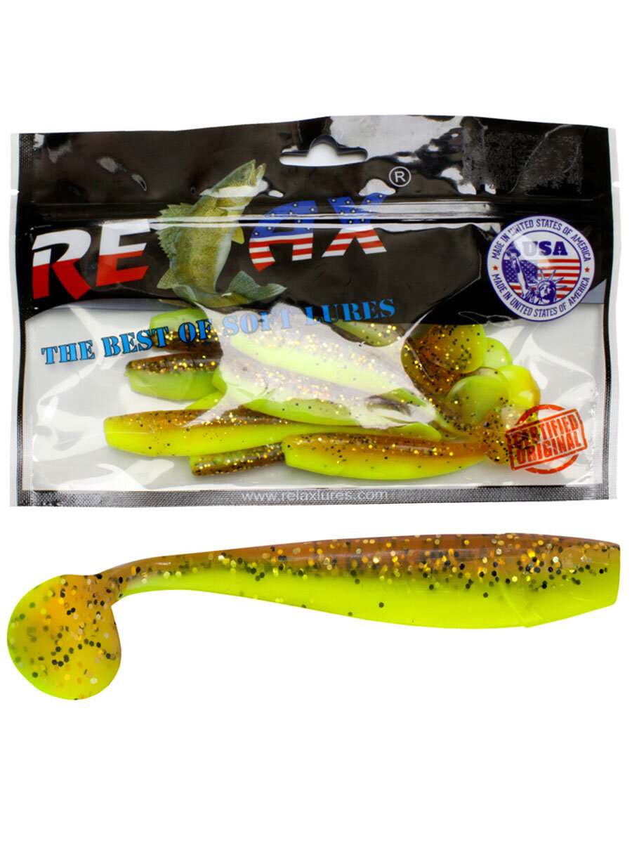 Силиконовая приманка для рыбалки Relax Kingshad 4" 10cm 8.9g цвет L270 10шт