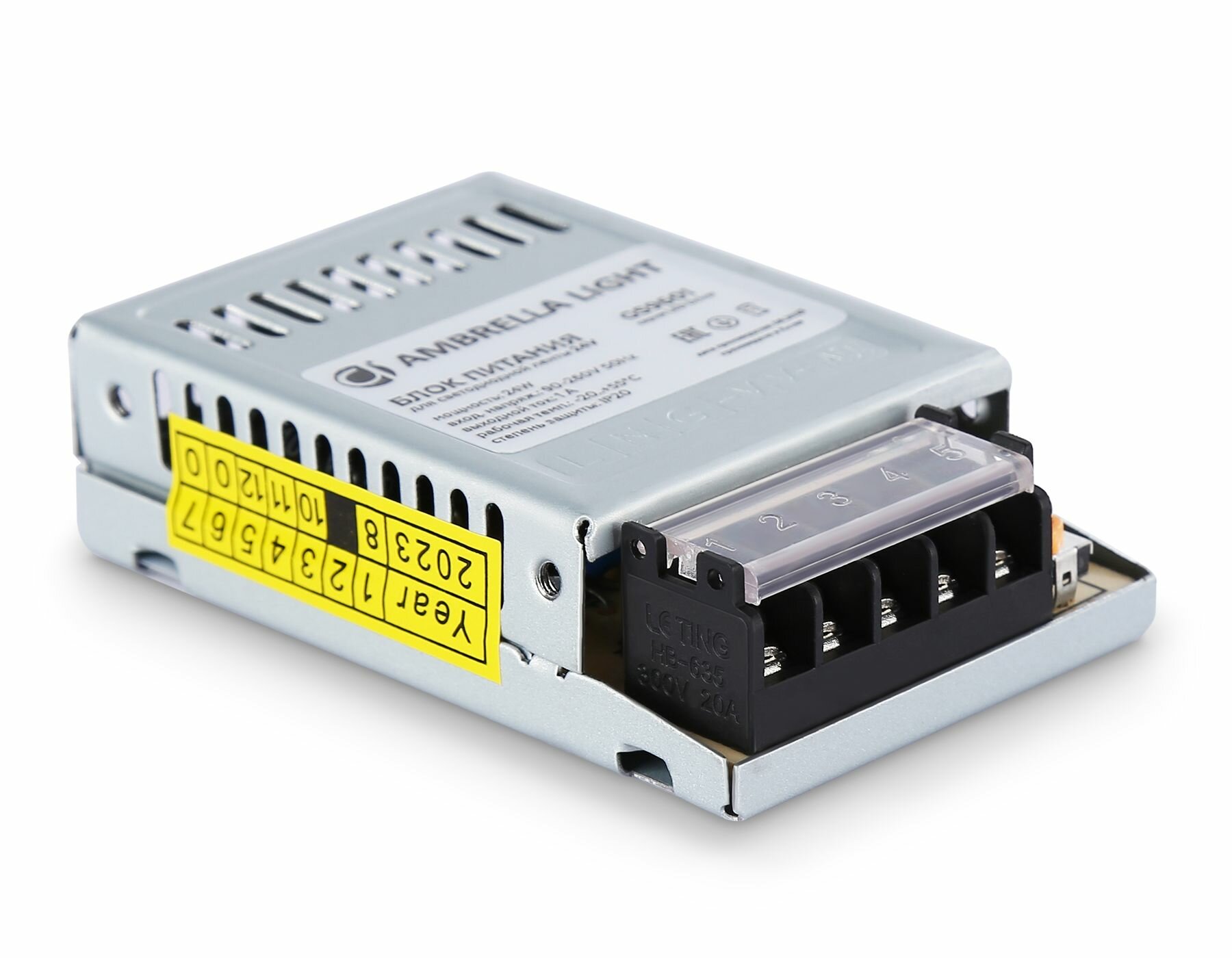 Блок питания для светодиодной ленты 24V 24W 1A IP20 90-260V 79*48*22