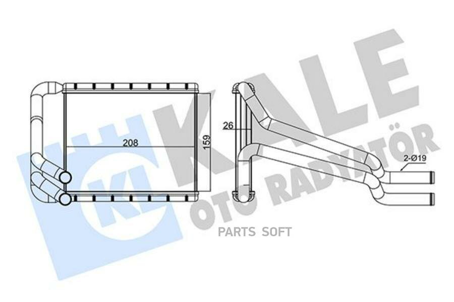 KALE 347350 Радиатор отопителя для а/м Kia Ceed (12-)/Hyundai Elantra/i30 (11-) паяный ()