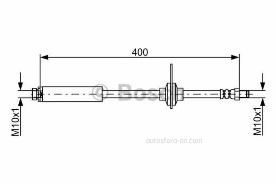 BOSCH 1987481944 Шланг тормозной FORD FOCUS III 400мм зад.