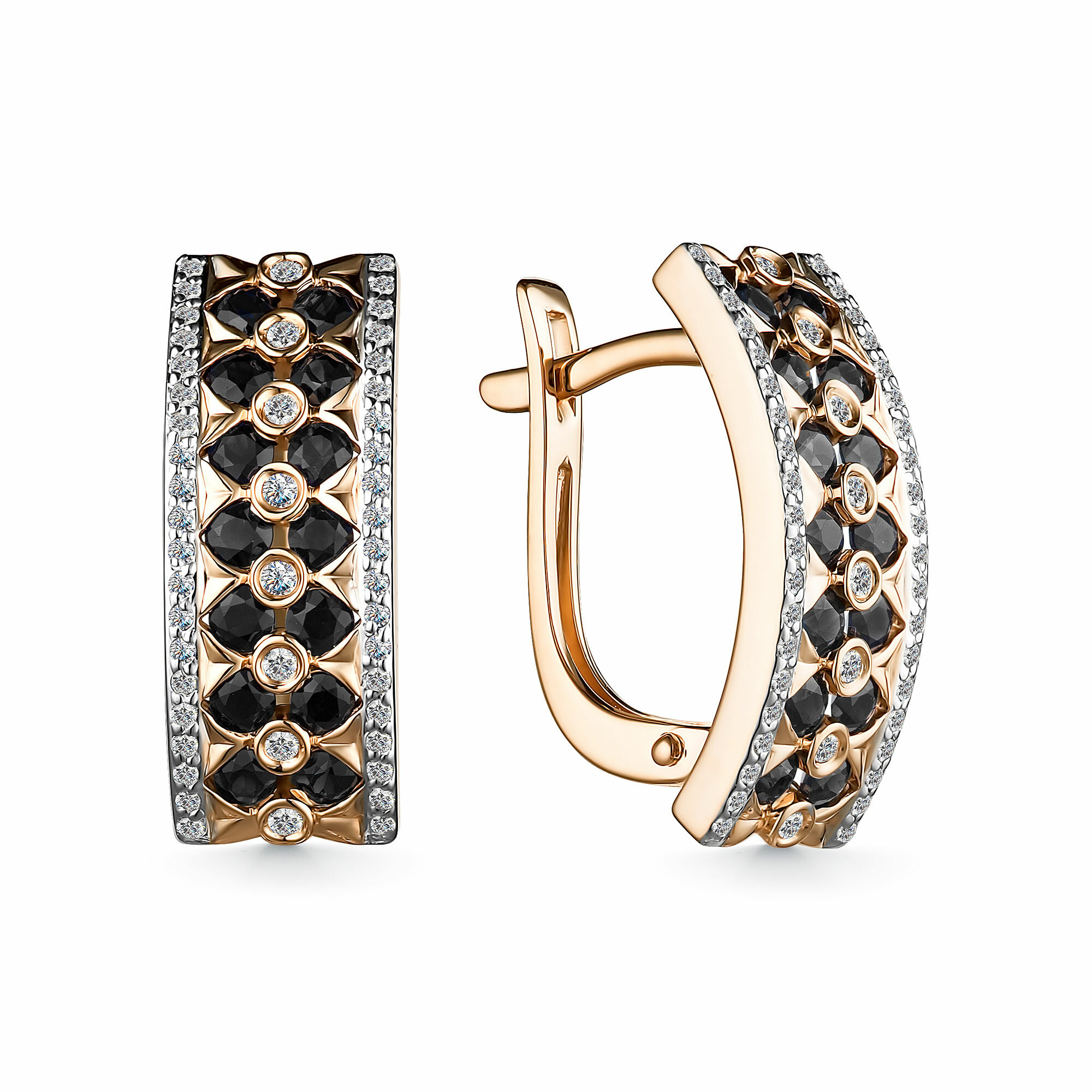 Серьги, красное золото, 585 проба, бриллиант