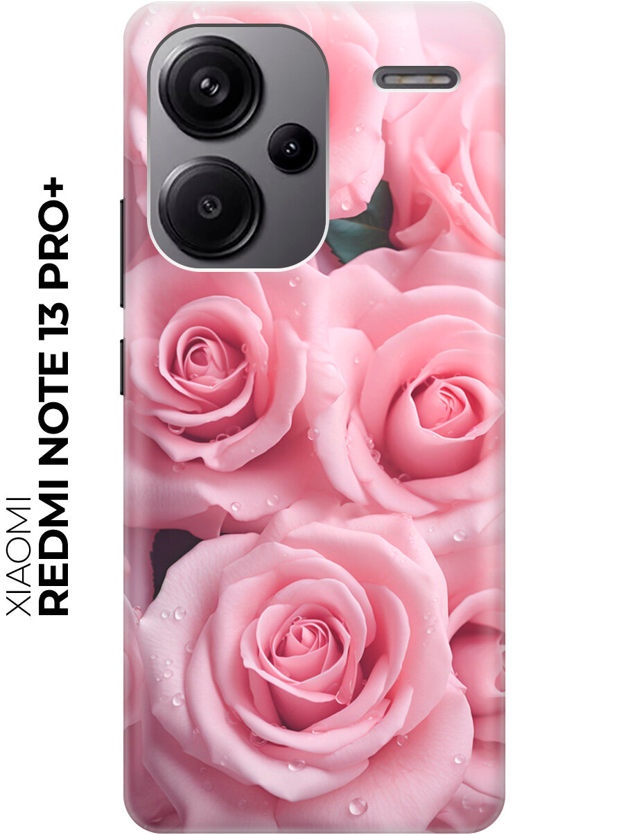 Силиконовый чехол на Xiaomi Redmi Note 13 Pro + / Сяоми Редми Ноут 13 Про + с рисунком "Букет роз"