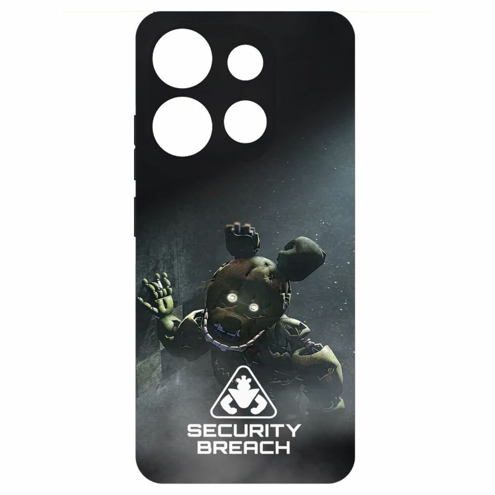 Чехол-накладка Krutoff Soft Case фнаф (FNAF) - Нарушение безопасности для TECNO POP 7 Pro черный