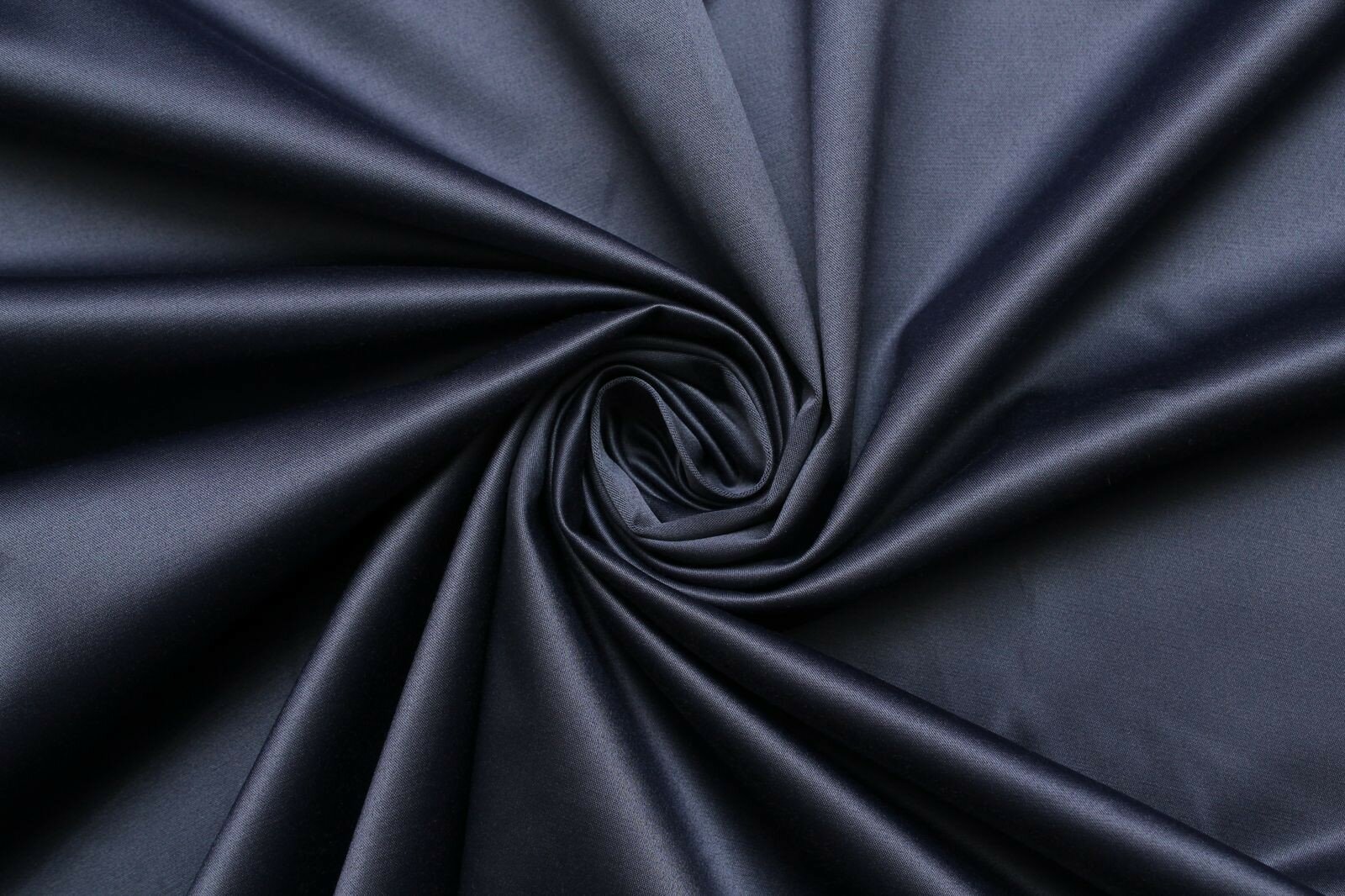 Ткань Атлас костюмный стрейч Nino тёмно-синего цвета, 280 г/пм, ш144см, 0,5 м