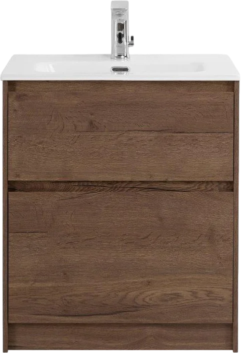Тумба с раковиной BelBagno Kraft 60 напольная, rovere tabacco, раковина BB600ETL